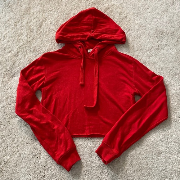 Garage | Tops | Garage Cropped Red Hoodie | Poshmark